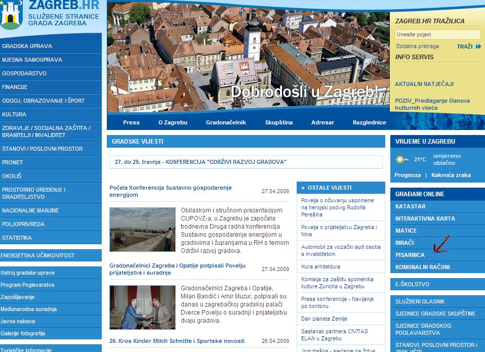 Grad Zagreb službene stranice